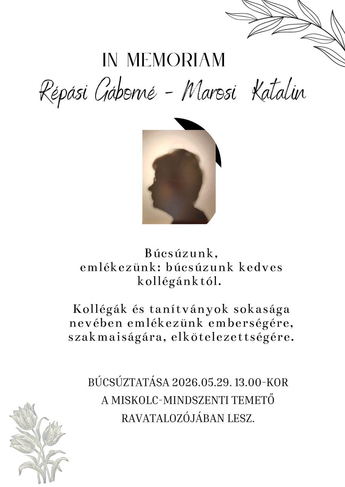 Gyászol a Herman Ottó Gimnázium